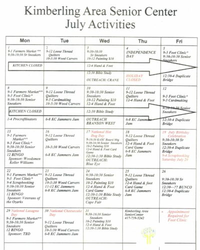 Home — Kimberling Area Senior Center